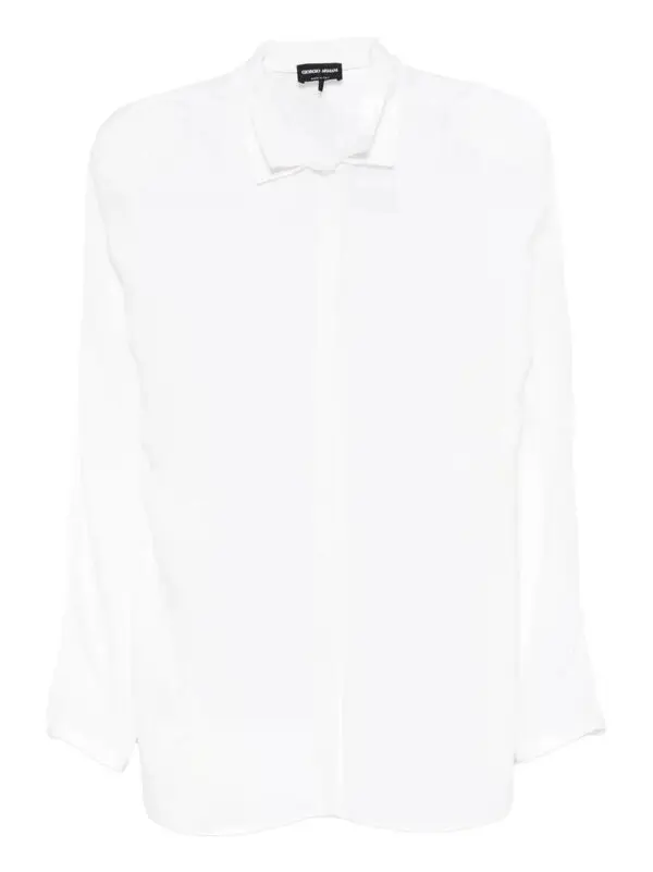 Giorgio Armani Long-sleeve Collared Shirt - White