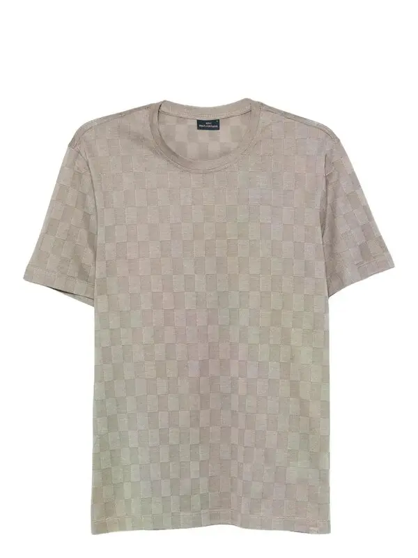 Paul & Shark Checked Cotton T-shirt - Grey