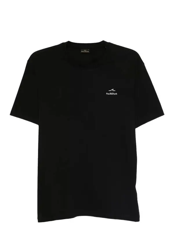 Paul & Shark Logo-embroidered Cotton T-shirt - Black