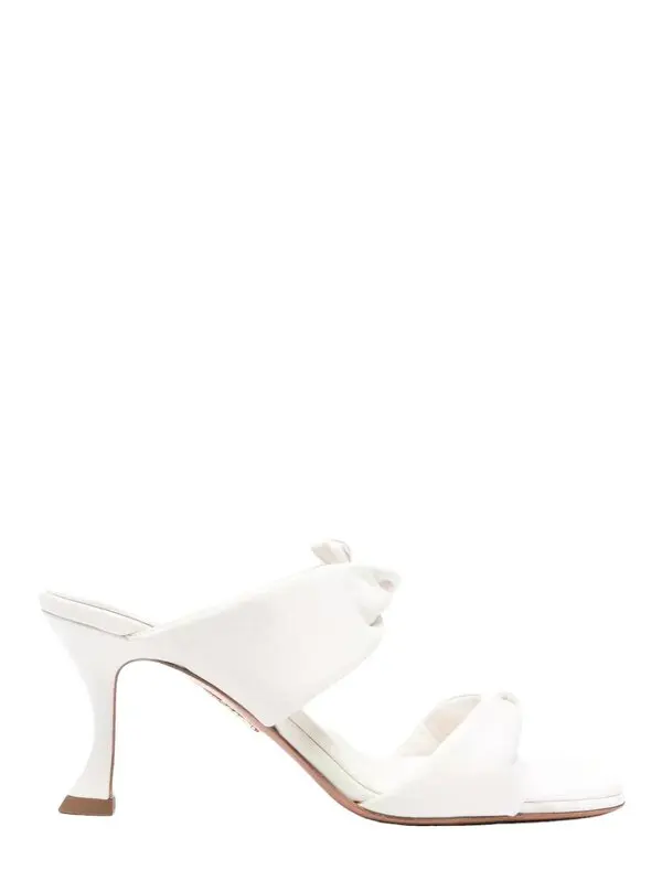 AQUAZZURA 80mm Twist Leather Sandals - White