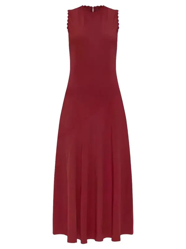 Ulla Johnson Scallop-trim Midi Dress - Red