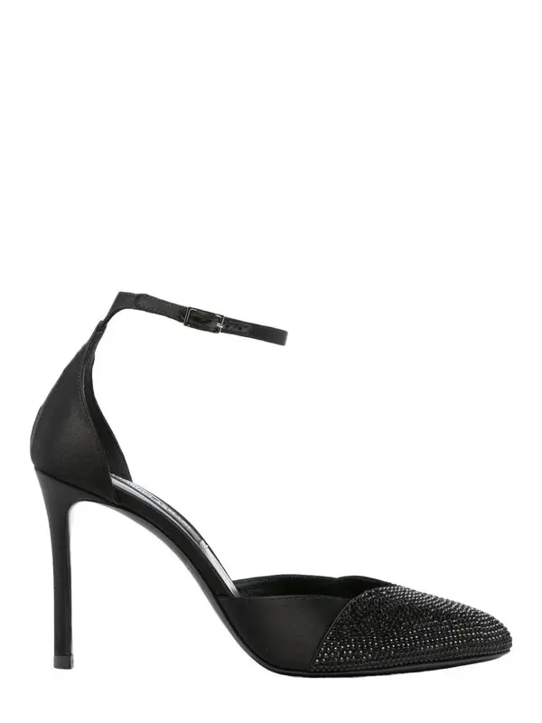 Giorgio Armani 90mm Crystal-embellished Ankle-strap Pumps - Black