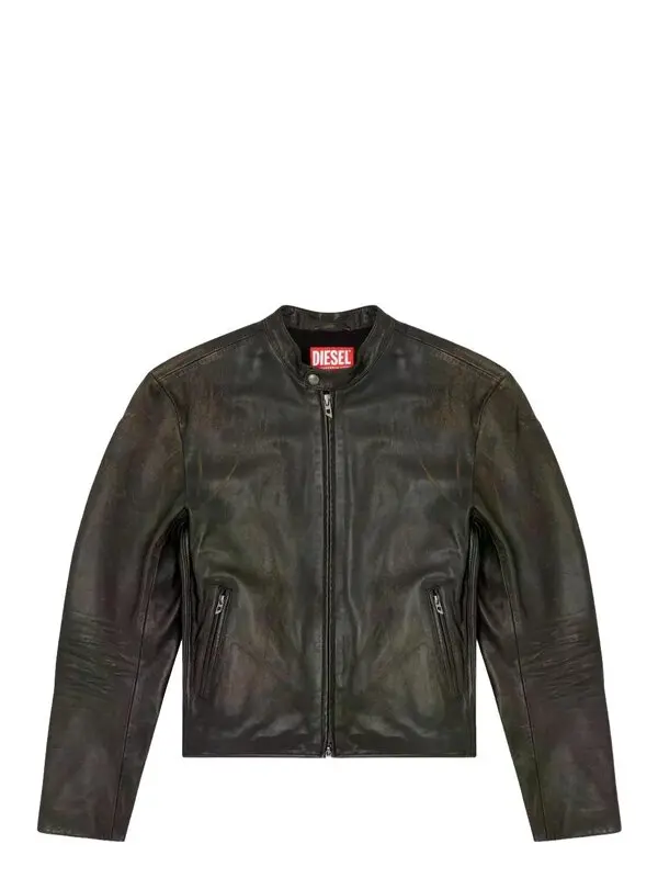 Diesel L-carver Leather Jacket - Brown
