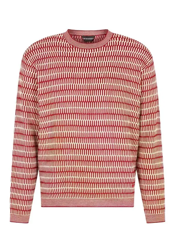 Emporio Armani Geometric-pattern Wool Sweater - Red