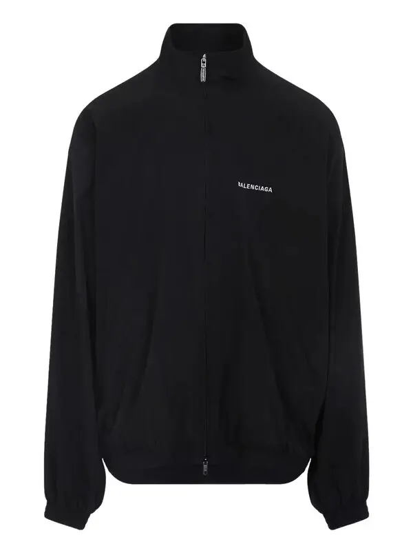 Balenciaga Logo-print Zip-up Jacket - Black