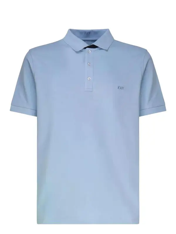 FAY Logo-embroidered Polo Shirt - Blue