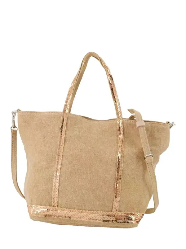 Vanessa Bruno Sequin-trimmed Linen Tote Bag - Neutrals