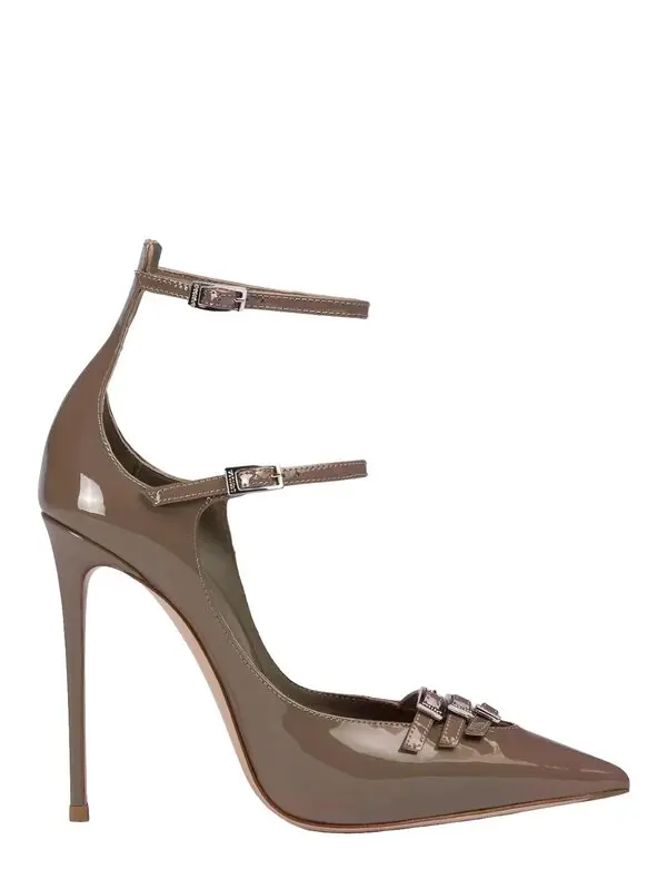 LE SILLA 120mm Buckle-strap Pointed-toe Pumps - Brown