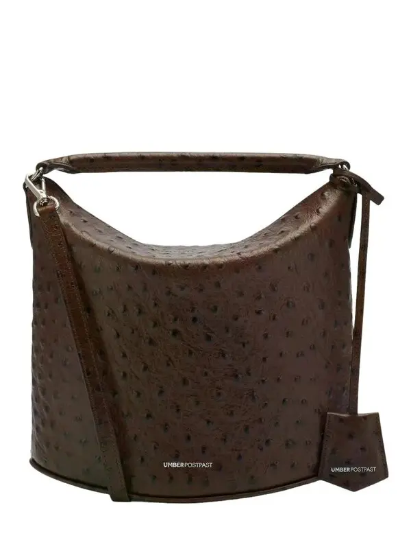 UMBER POSTPAST Ostrich-effect Leather Tote Bag - Brown
