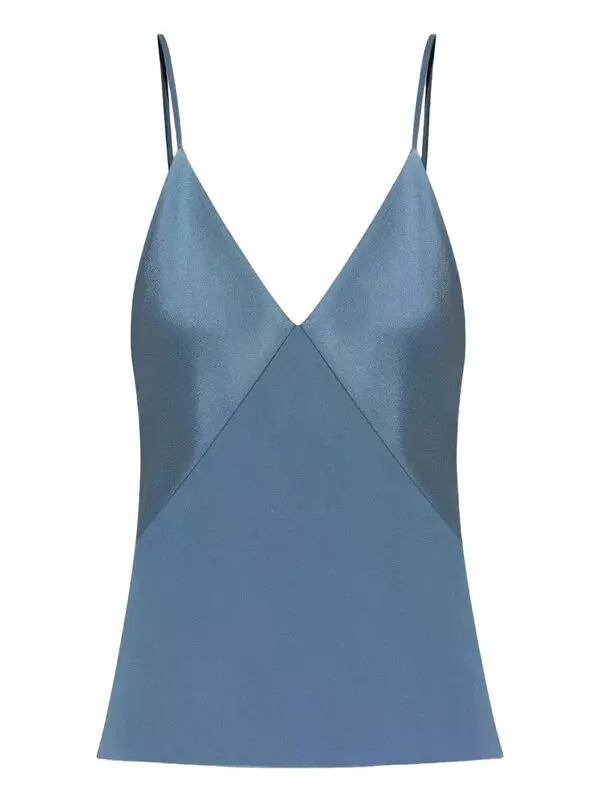 FORTE_FORTE Satin Panelled Top - Blue
