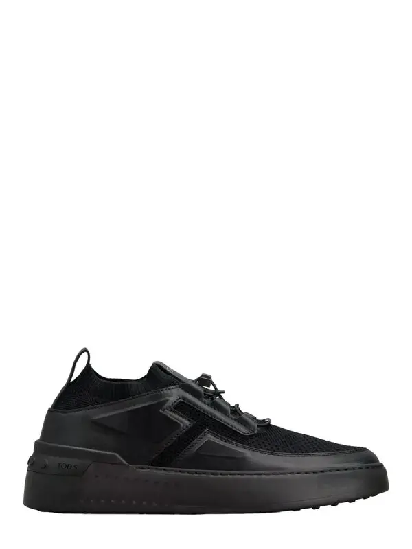 TOD'S Knitted-detail Low-top Sneakers - Black