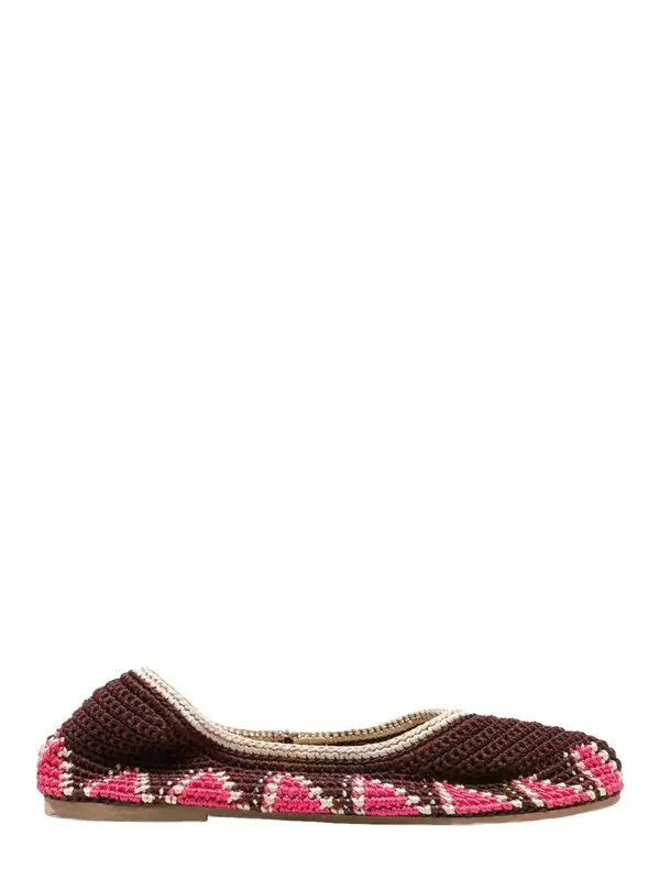 SLO_HAND_MADE Crochet Ballet Flats - Brown