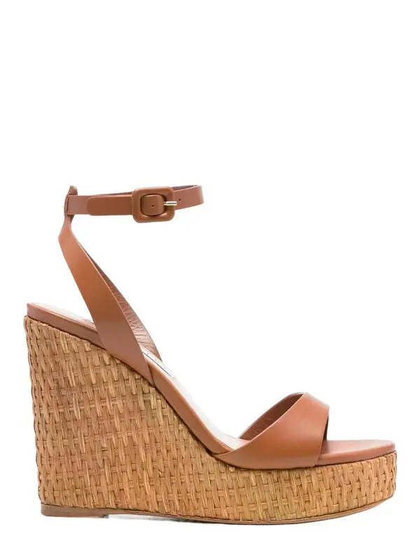 AQUAZZURA 110mm Sunseeker Wedge Sandals - Brown