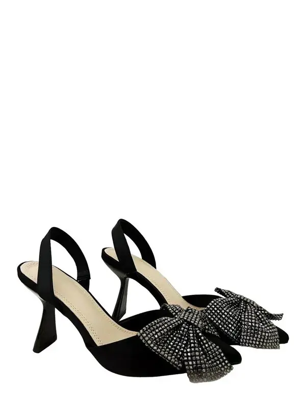 TWENTY FOURHAITCH Bow-embellished Slingback Pumps - Black