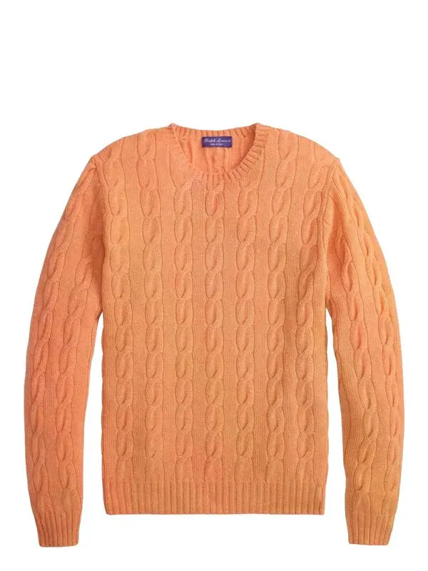 Ralph Lauren Purple Label Cable-knit Long-sleeve Sweater - Orange