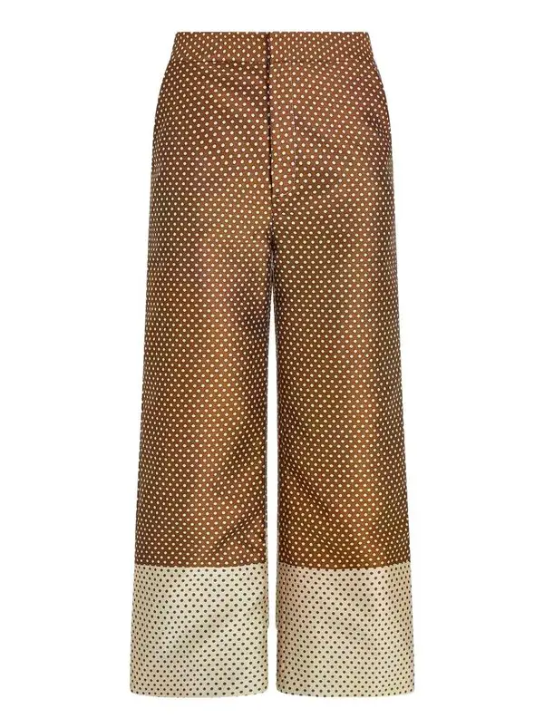 Rosie Assoulin Polka-dot Jacquard Trousers - Brown