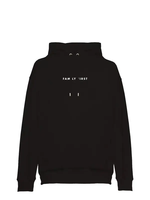 FAMILY FIRST Logo-print Hoodie - Black