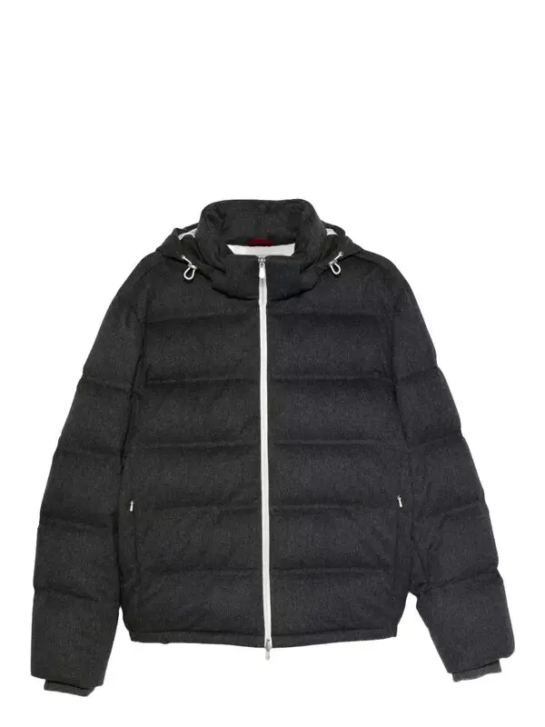 Brunello Cucinelli Hooded Quilted Padded Jacket - Grey