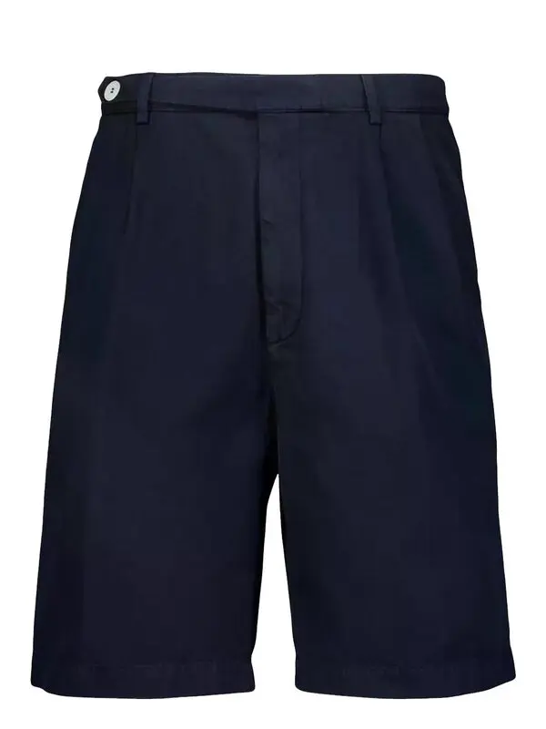 Brunello Cucinelli Pleated Cotton Shorts - Blue