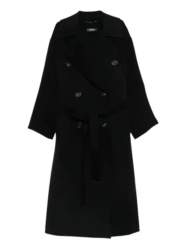Max Mara Belted Double-breasted Coat - Black