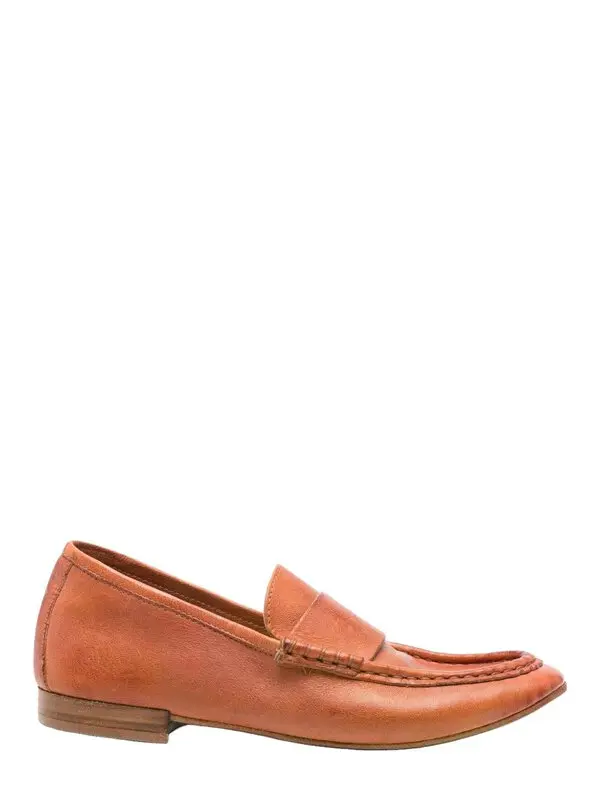 KUDETA Leather Penny-slot Loafers - Brown