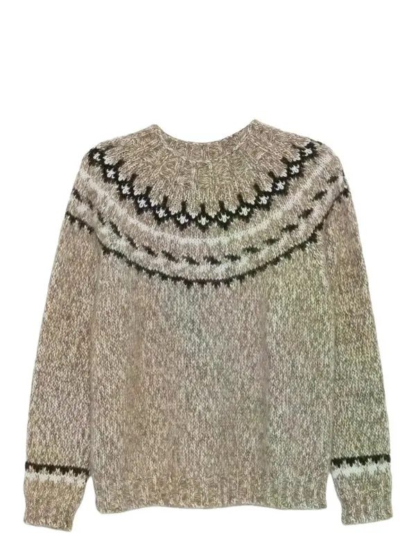 P.a.r.o.s.h Fair Isle Knit Crew-neck Sweater - Neutrals