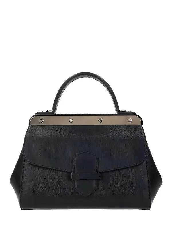 FRANZI Margherita Leather Tote Bag - Black