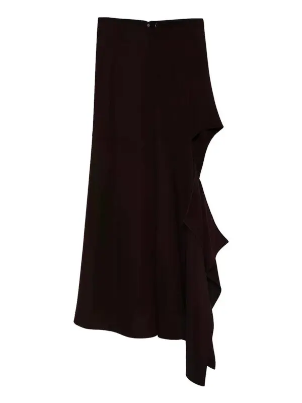 MUGLER Ruffled Asymmetric Skirt - Red