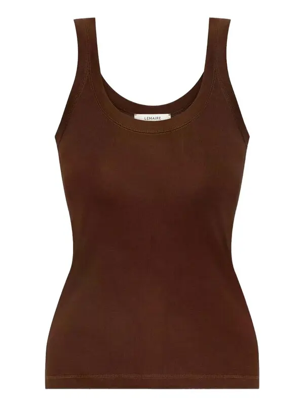 LEMAIRE Scoop-neck Cotton Tank Top - Brown