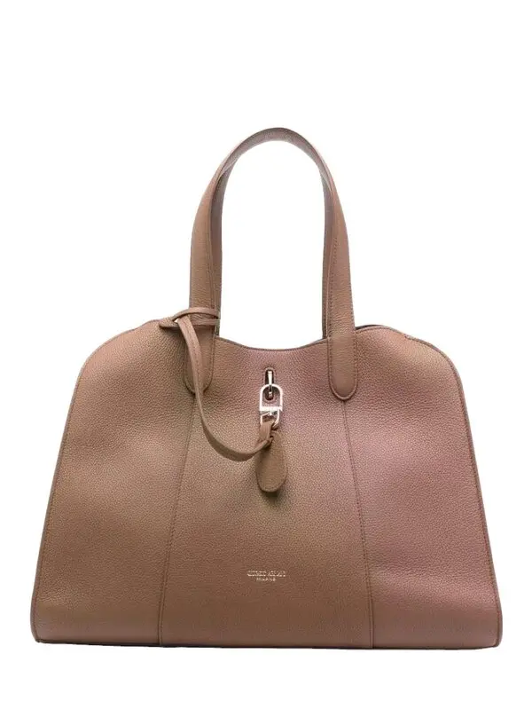 Giorgio Armani Grained Leather Tote Bag - Brown