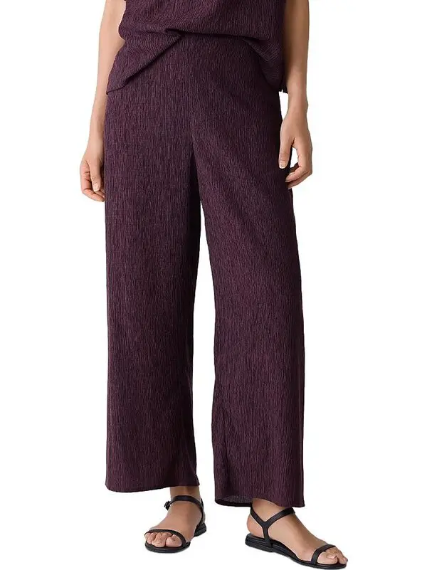 Eileen Fisher Crinkled Ankle Pants - Blackberry