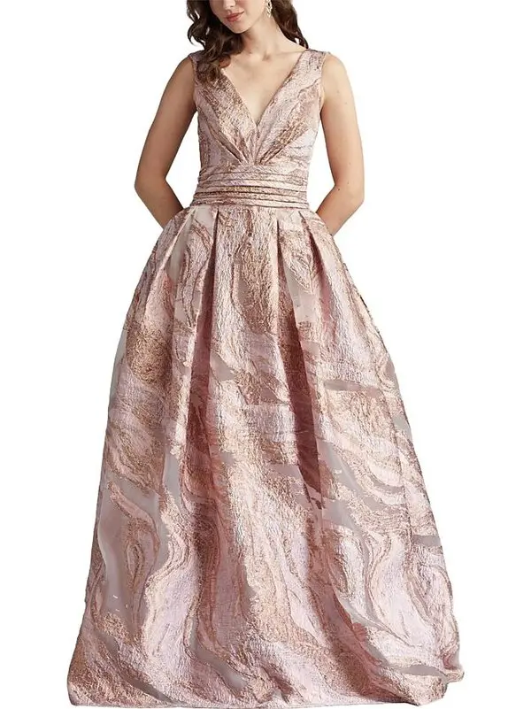 Tadashi Shoji Fontaine Gilded Ball Gown - Pastel Purple