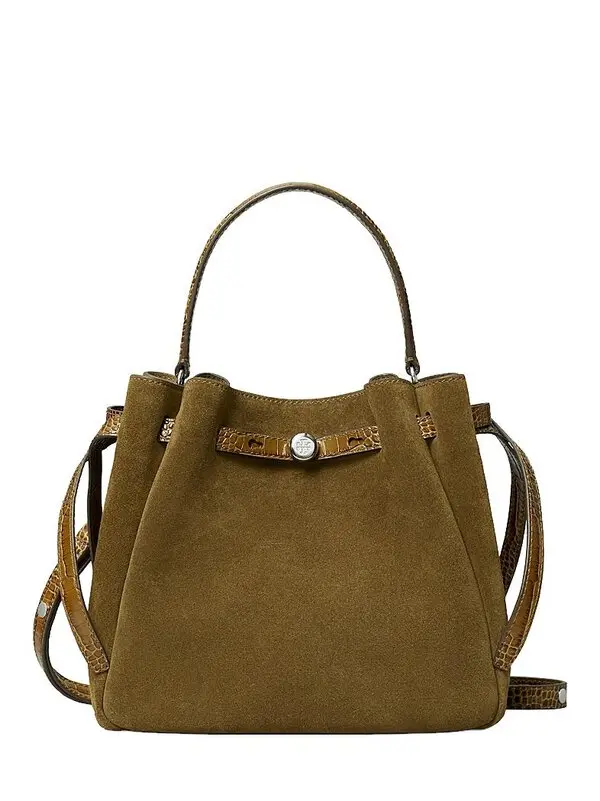 Tory Burch Romy Suede Bucket Bag - Deep Olive Suede