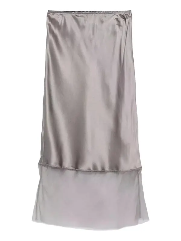 THE GARMENT Catania Silk-panelled Slip Skirt - Grey