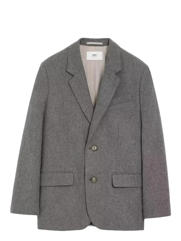 Ami Single-breasted Wool Jacket - Grey
