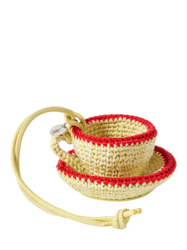 JW Anderson Teacup Crocheted Bag Charm - Yellow