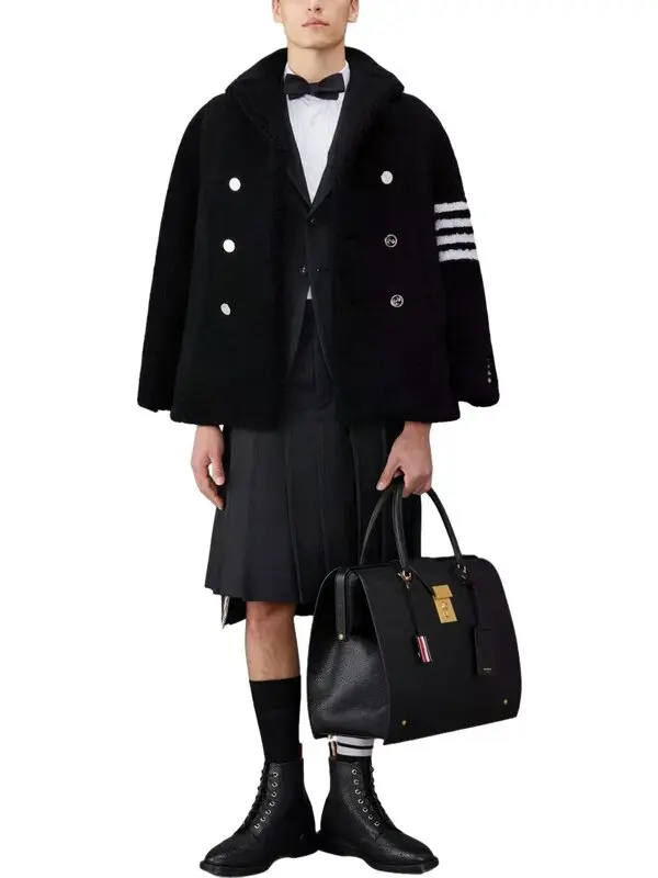 Thom Browne Double-breasted Coat - Black