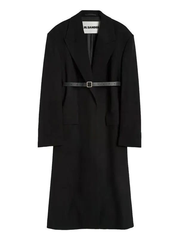 JIL SANDER Double-breasted Coat - Black