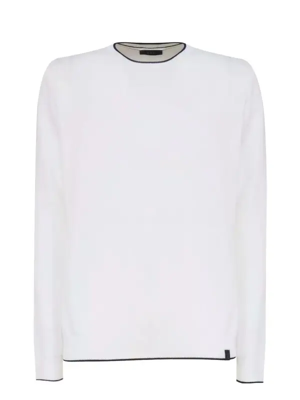 FAY Cotton Crewneck Sweatshirt - White