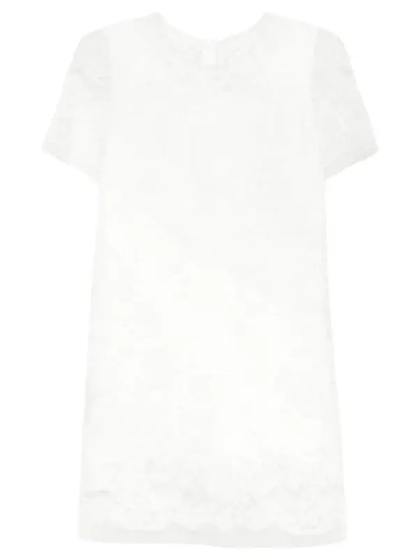 Ermanno Scervino Lace-trimmed Short-sleeved Dress - White