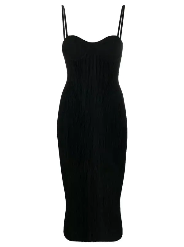 Helmut Lang Sweetheart-neck Midi Dress - Black
