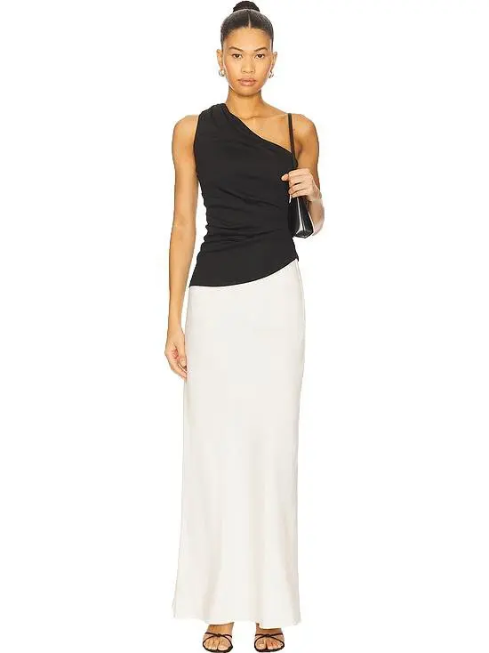 SOVERE / Aura Combo Sleeveless Dress - Off White & Black