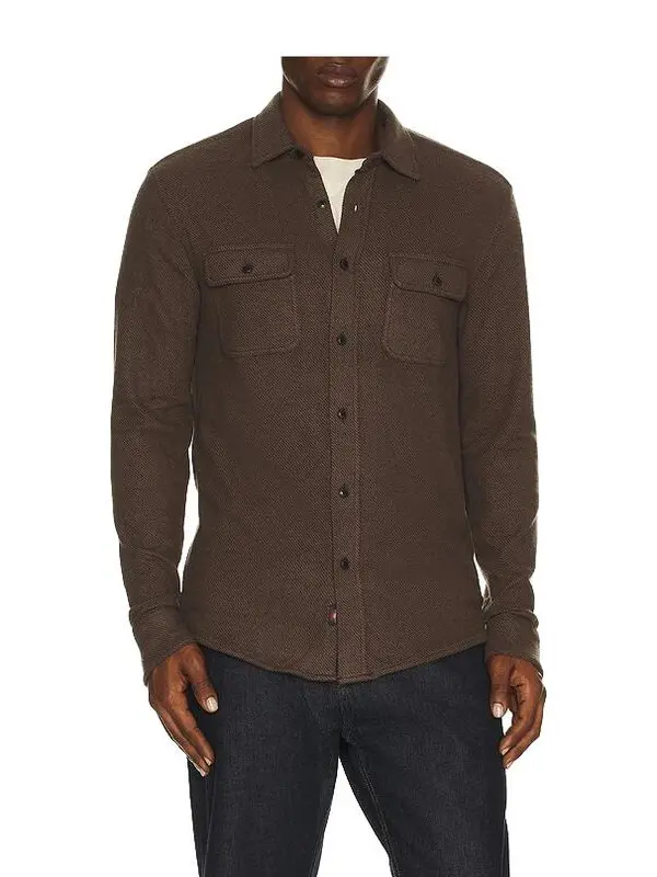 Faherty Brand Legend Sweater Shirt In Brown - Valley Brown Twill