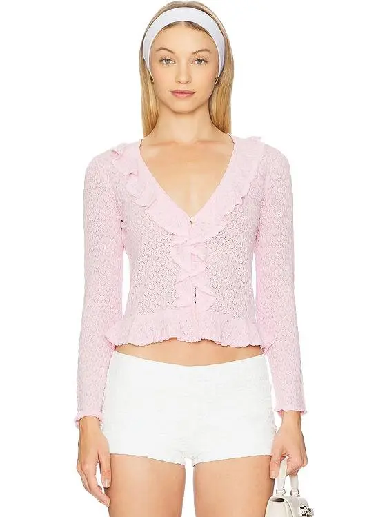 LoveShackFancy Nilah Cardigan - Lotus Petal