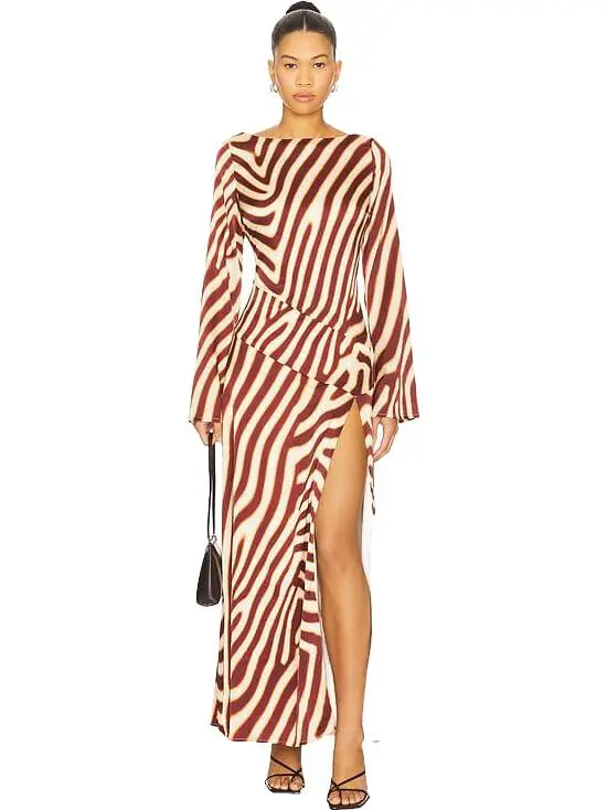 SEVEN WONDERS Montie Sleeved Maxi Dress - Montie Chocolate