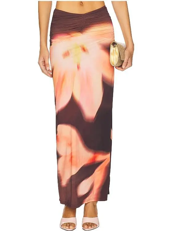 THE WOLF GANG Veda Maxi Skirt - Cocoa Flower