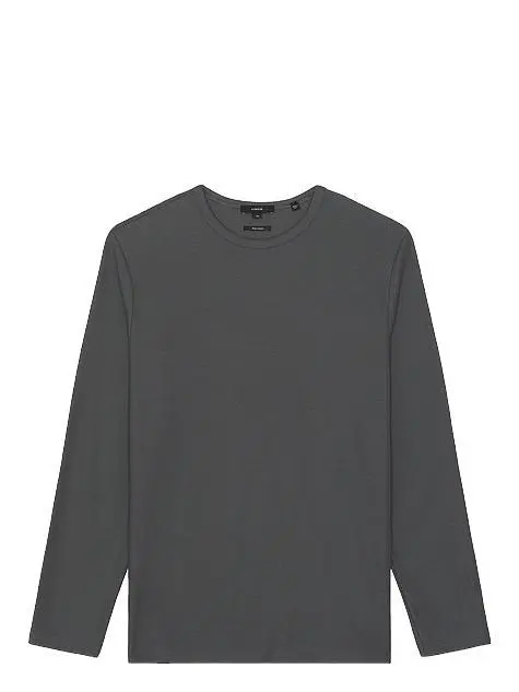 Vince Pima Pique Long Sleeve Tee In Grey - Liberty