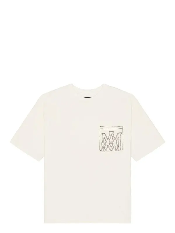 Amiri Ma Outline Oversized Tee In Brown - Ivory