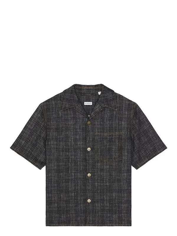 Burberry Denim Short Sleeve Shirt In Blue - Indigo Check