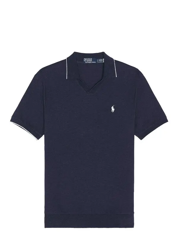 Polo Ralph Lauren Short Sleeve Johnny Collar Polo In Black - Spring Navy Heather